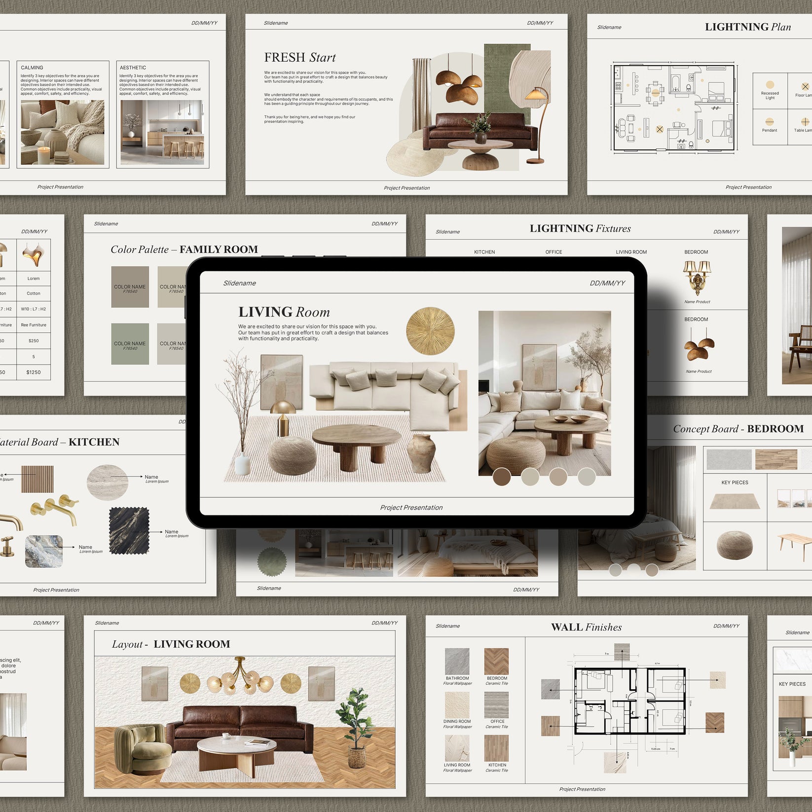 Interior Design Template for Client Presentations – Minimalist & Profe ...